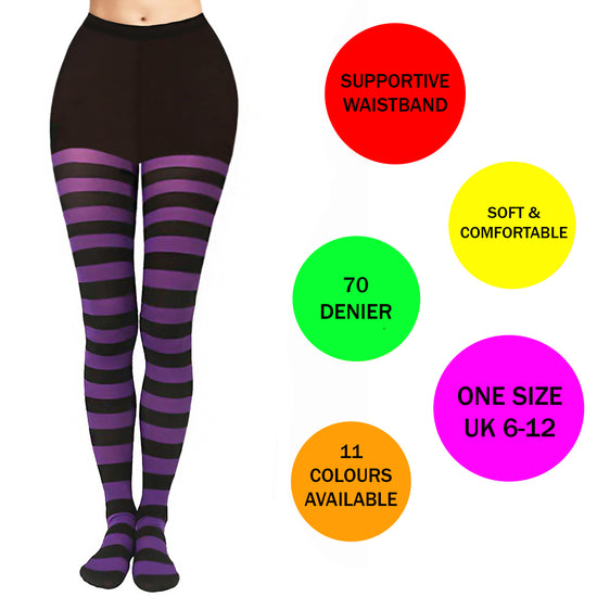 Explore Halloween Black & Purple Striped Tights – Simply Joshimo